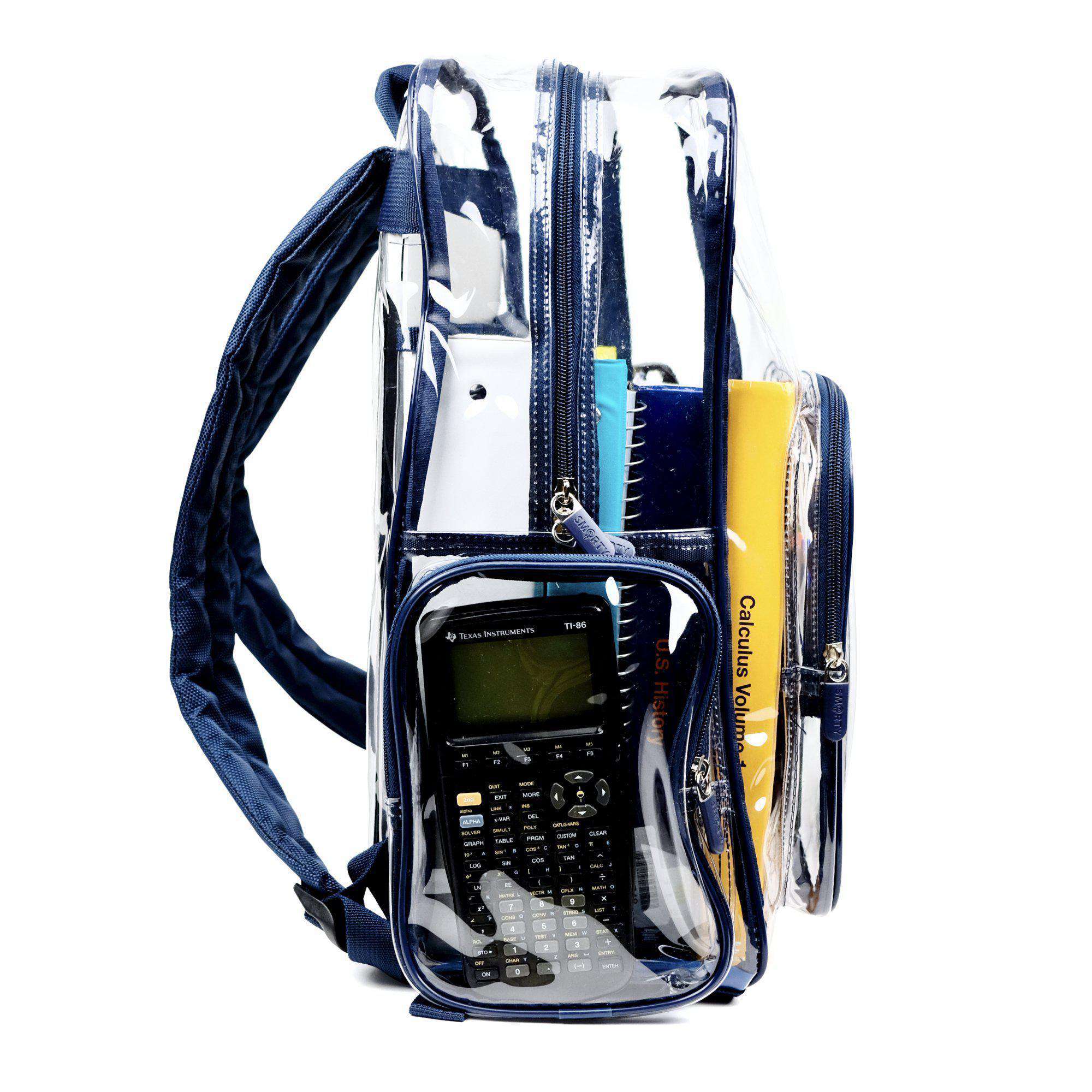 Heavy Duty Clear Backpack - American Blue (Large) | SMARTY Clear Co.