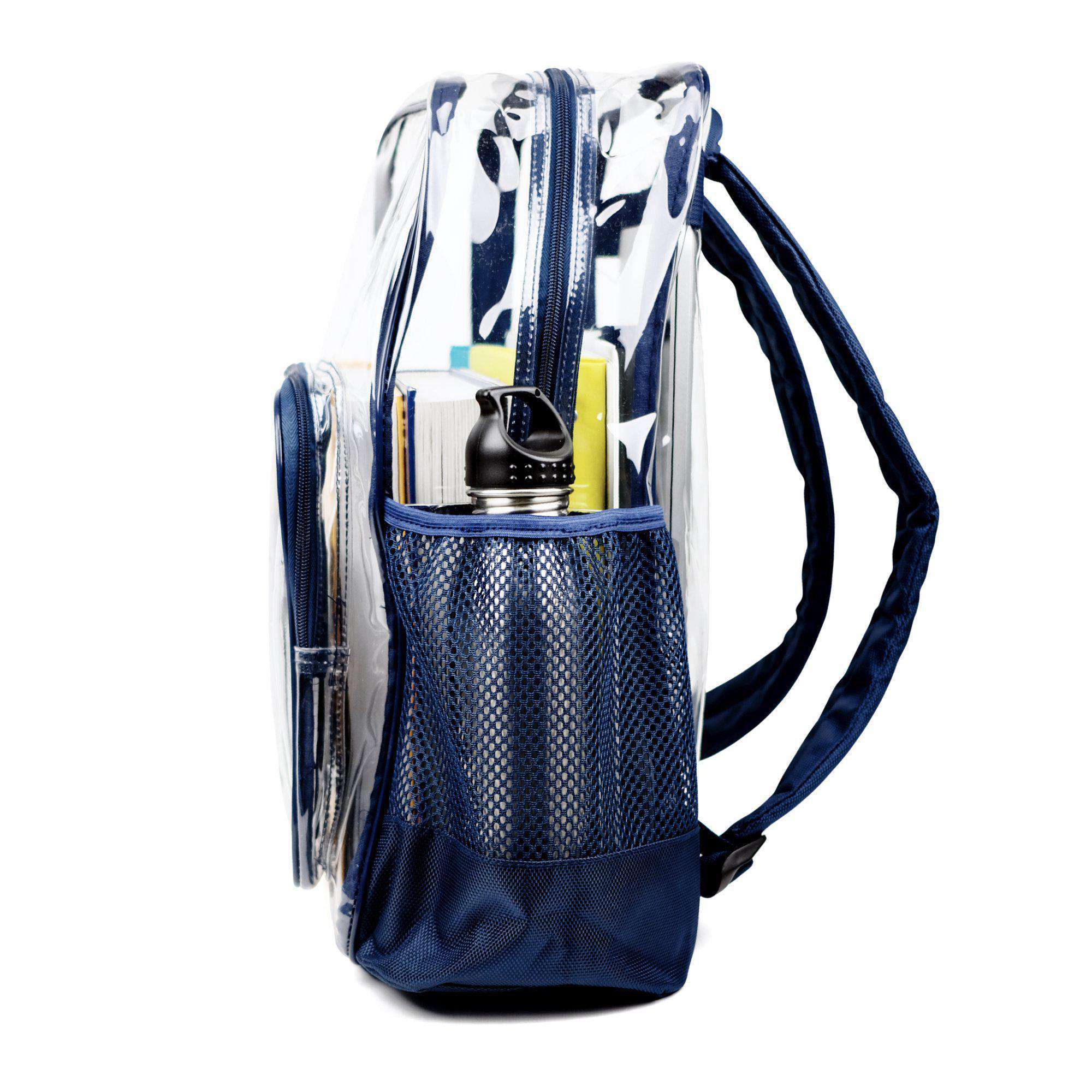 Heavy Duty Clear Backpack - American Blue (Large) | SMARTY Clear Co.