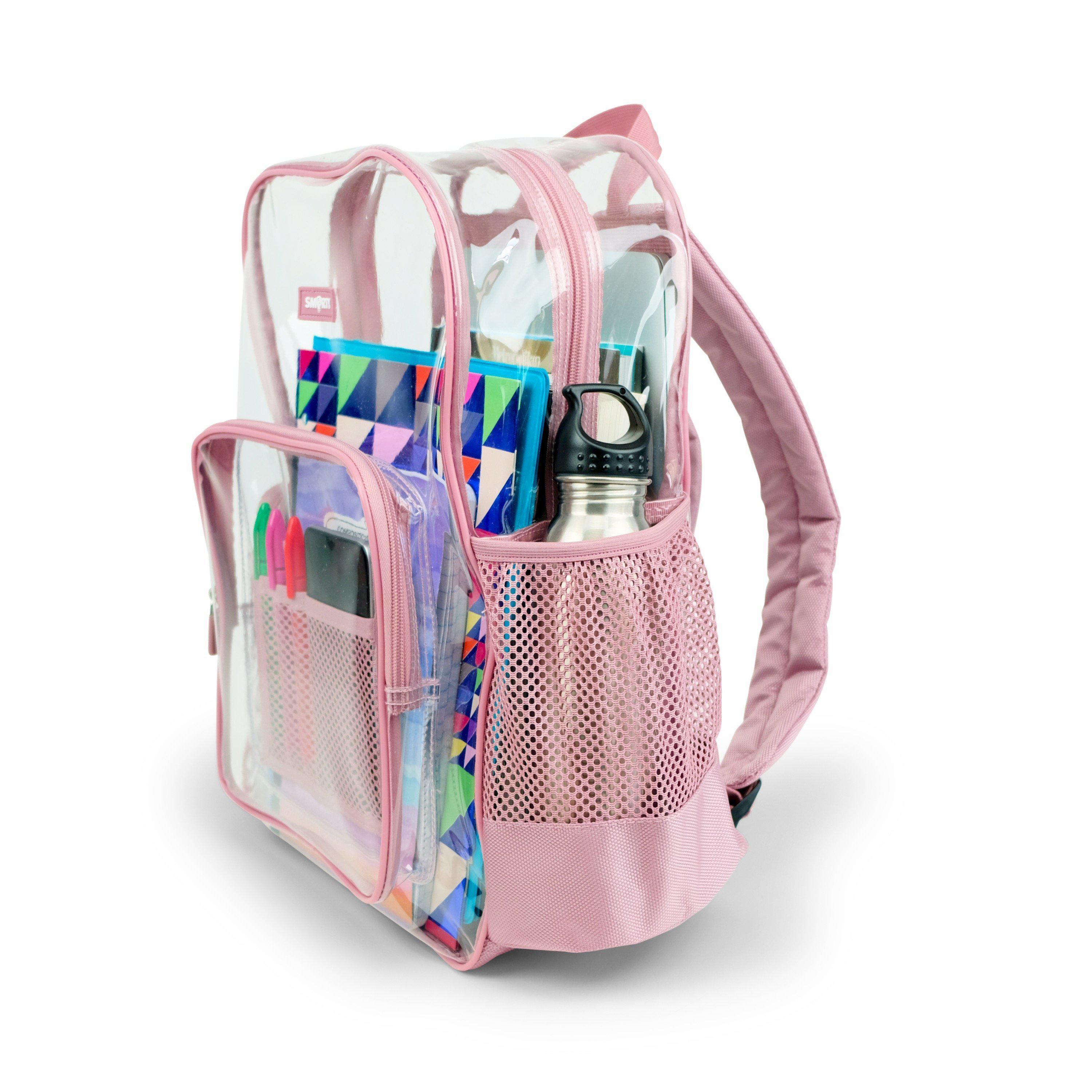 Heavy Duty Clear Backpack V6 - Ash Pink (Medium) | SMARTY Clear Co.