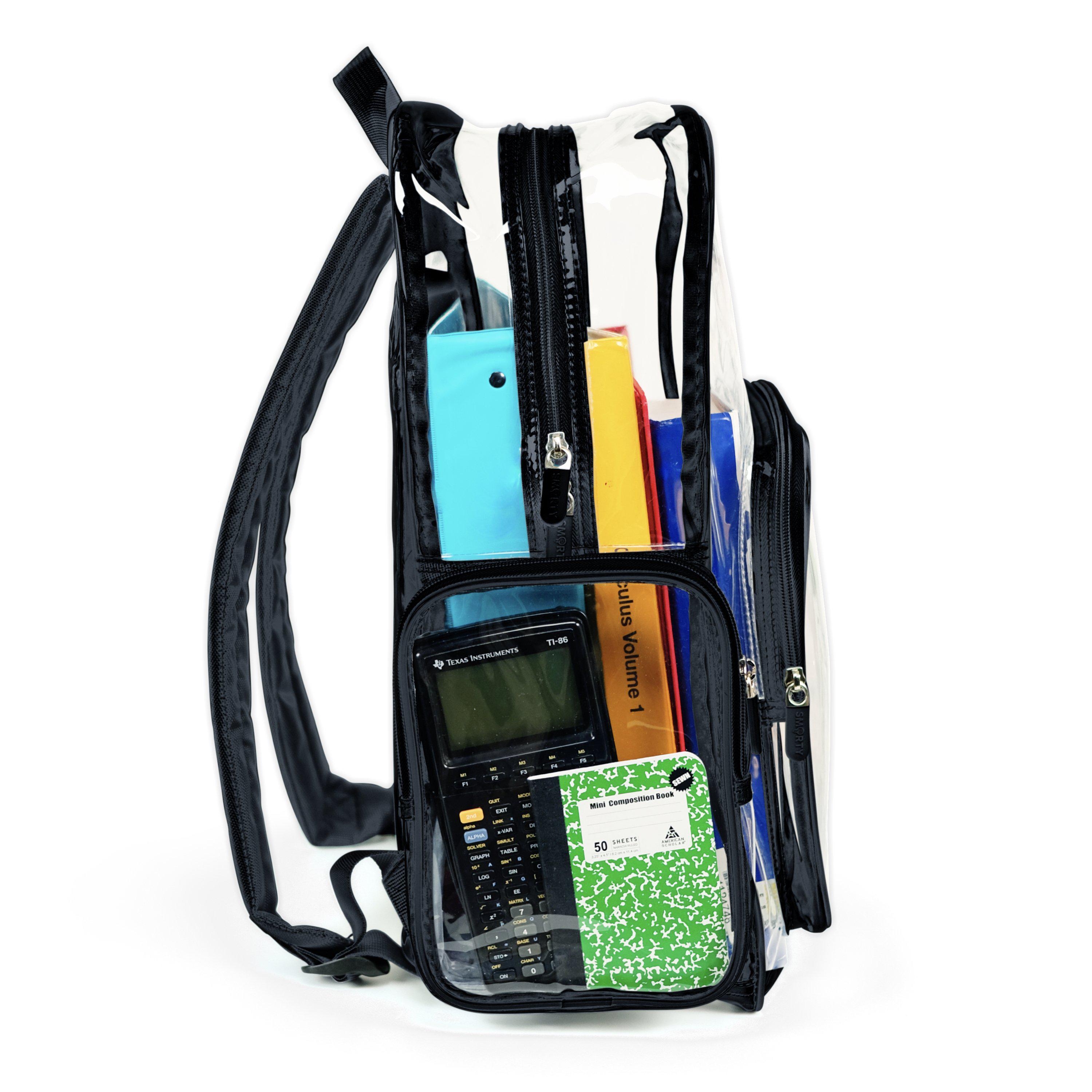 Heavy Duty Clear Backpack - Bold Black (Large) | SMARTY Clear Co.