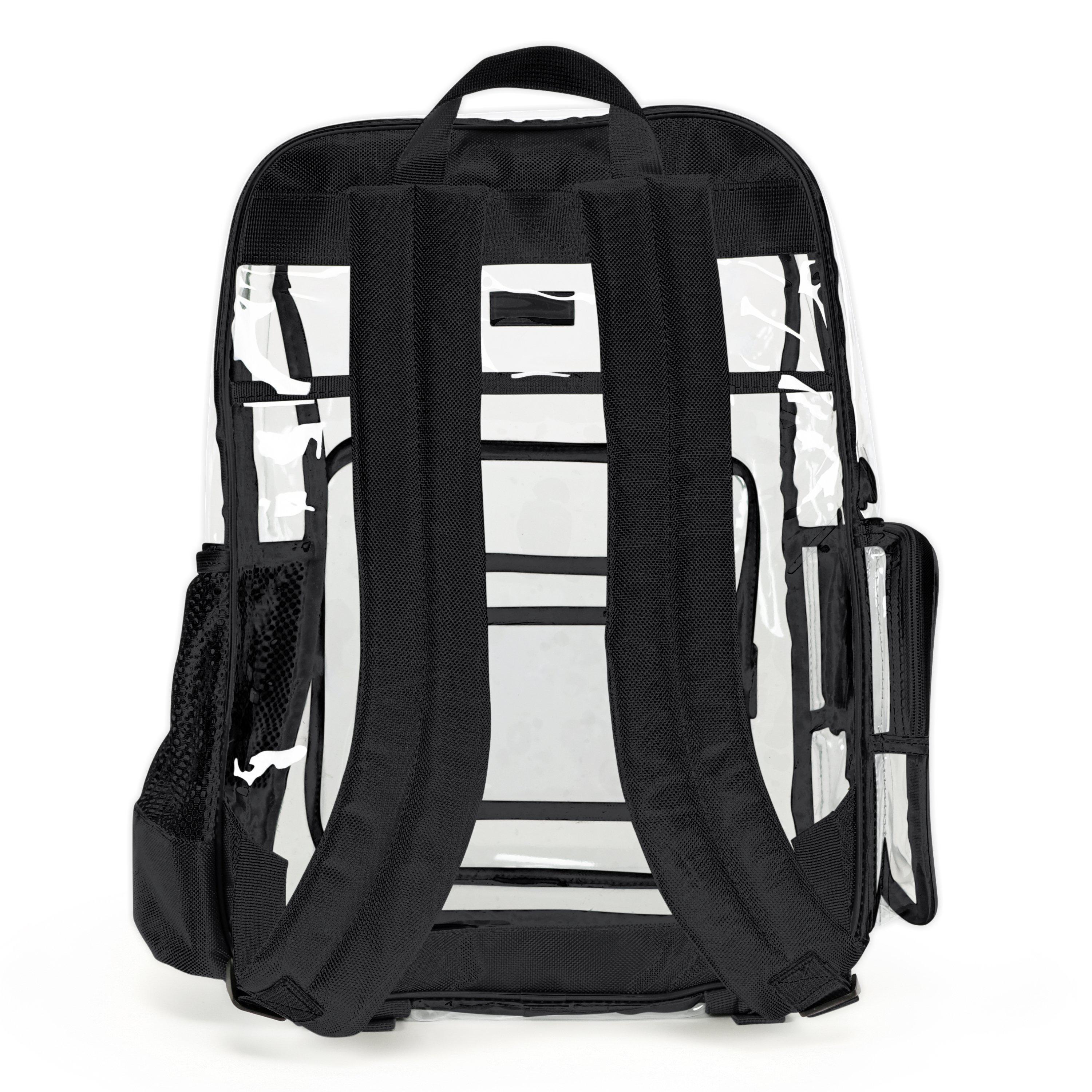 Heavy Duty Clear Backpack V6 - Bold Black (Large) | SMARTY Clear Co.