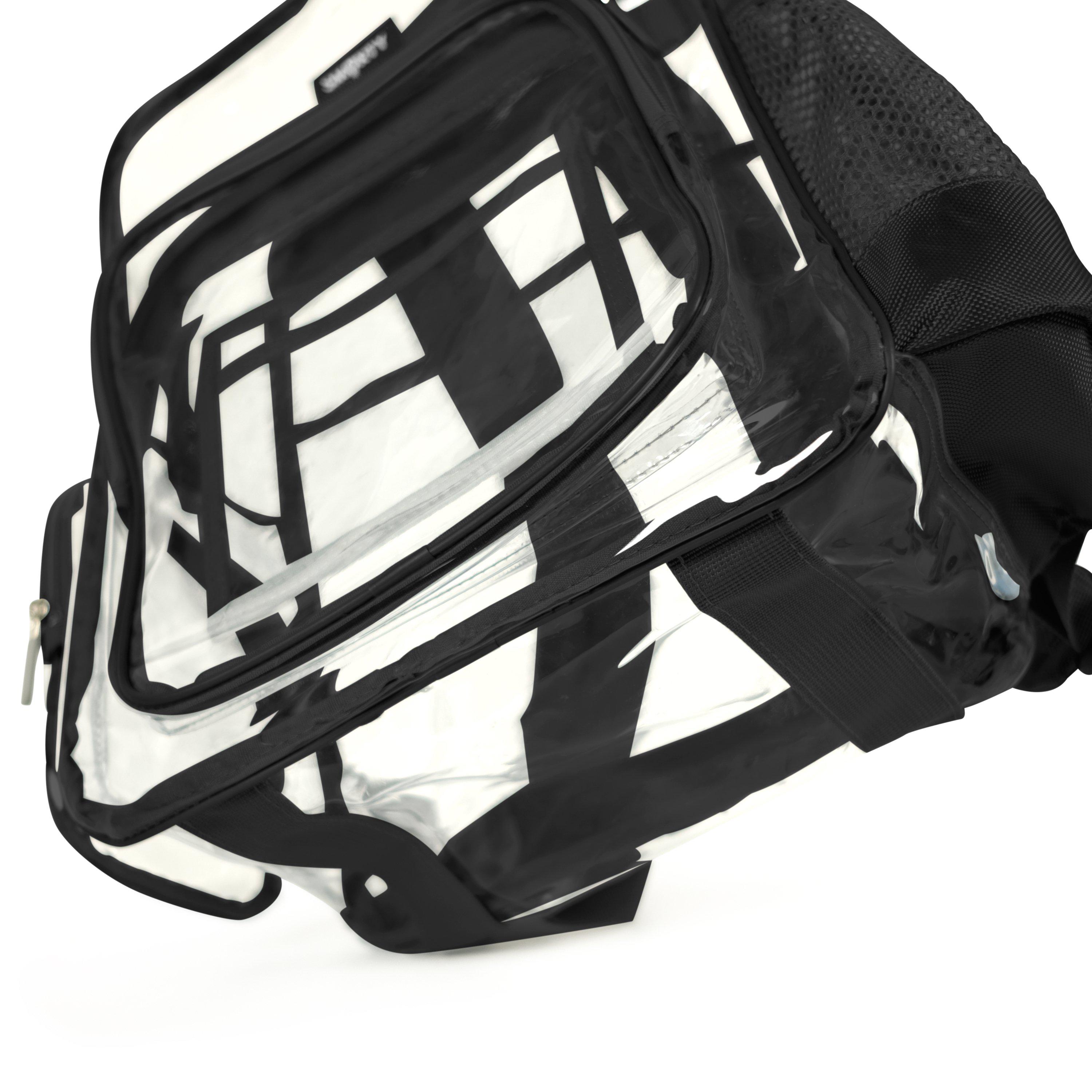 Heavy Duty Clear Backpack V6 - Bold Black (Large) | SMARTY Clear Co.