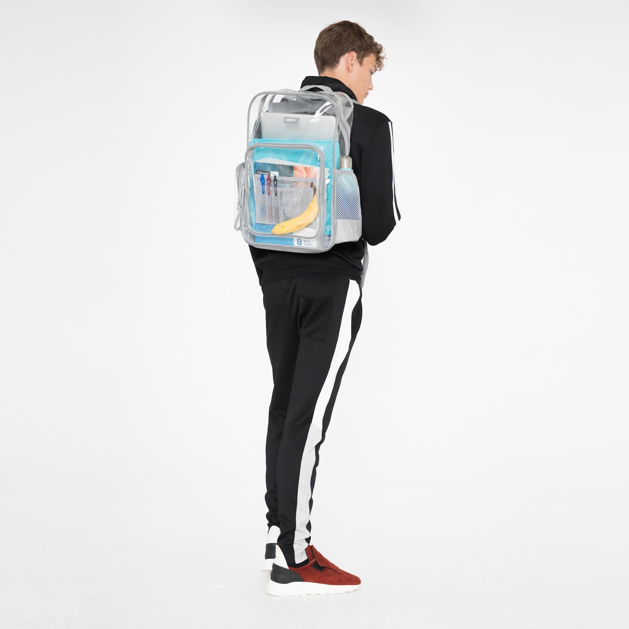 Heavy Duty Clear Backpack - Silver Gray (Large) | SMARTY Clear Co.