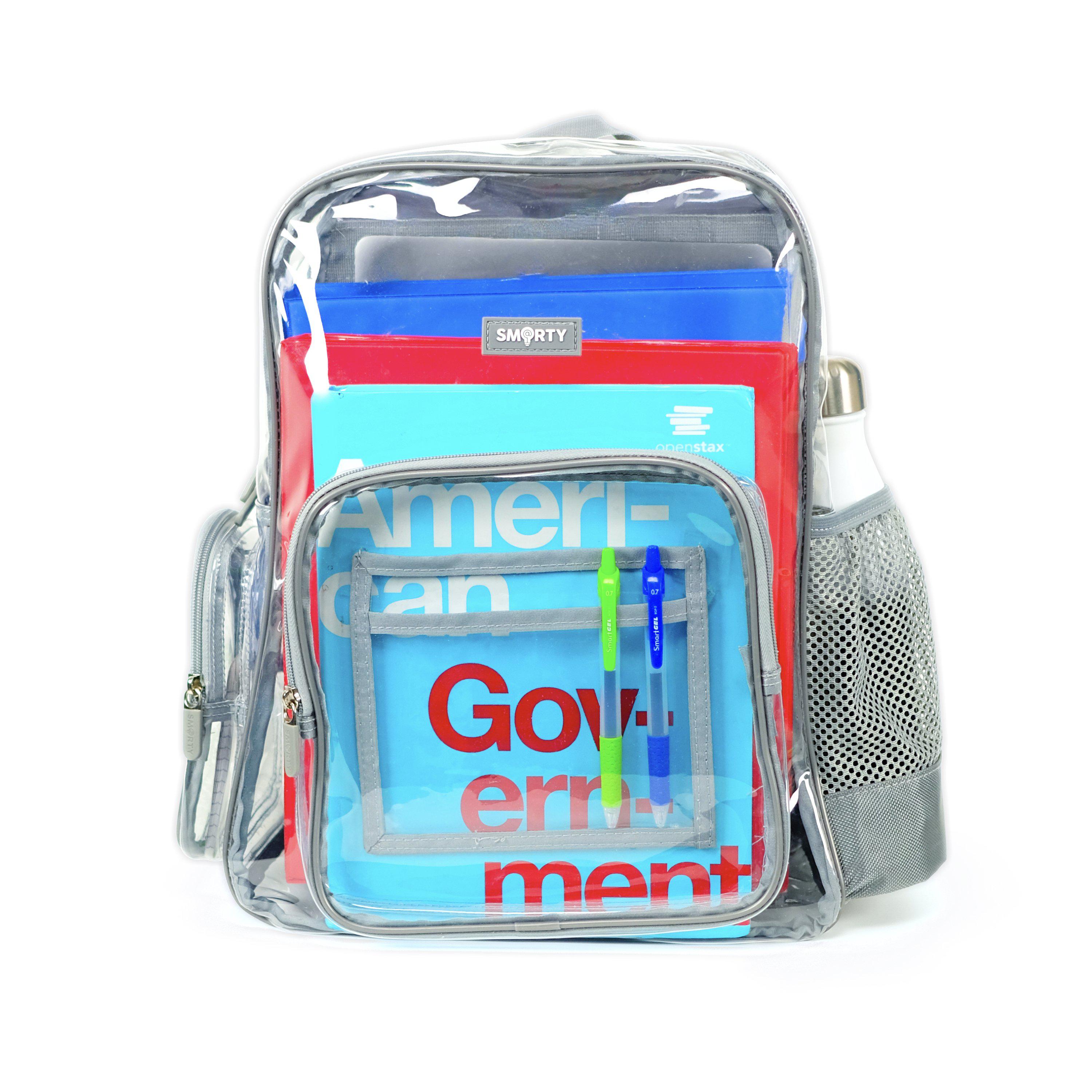 Heavy Duty Clear Backpack - Silver Gray (Medium) | SMARTY Clear Co.