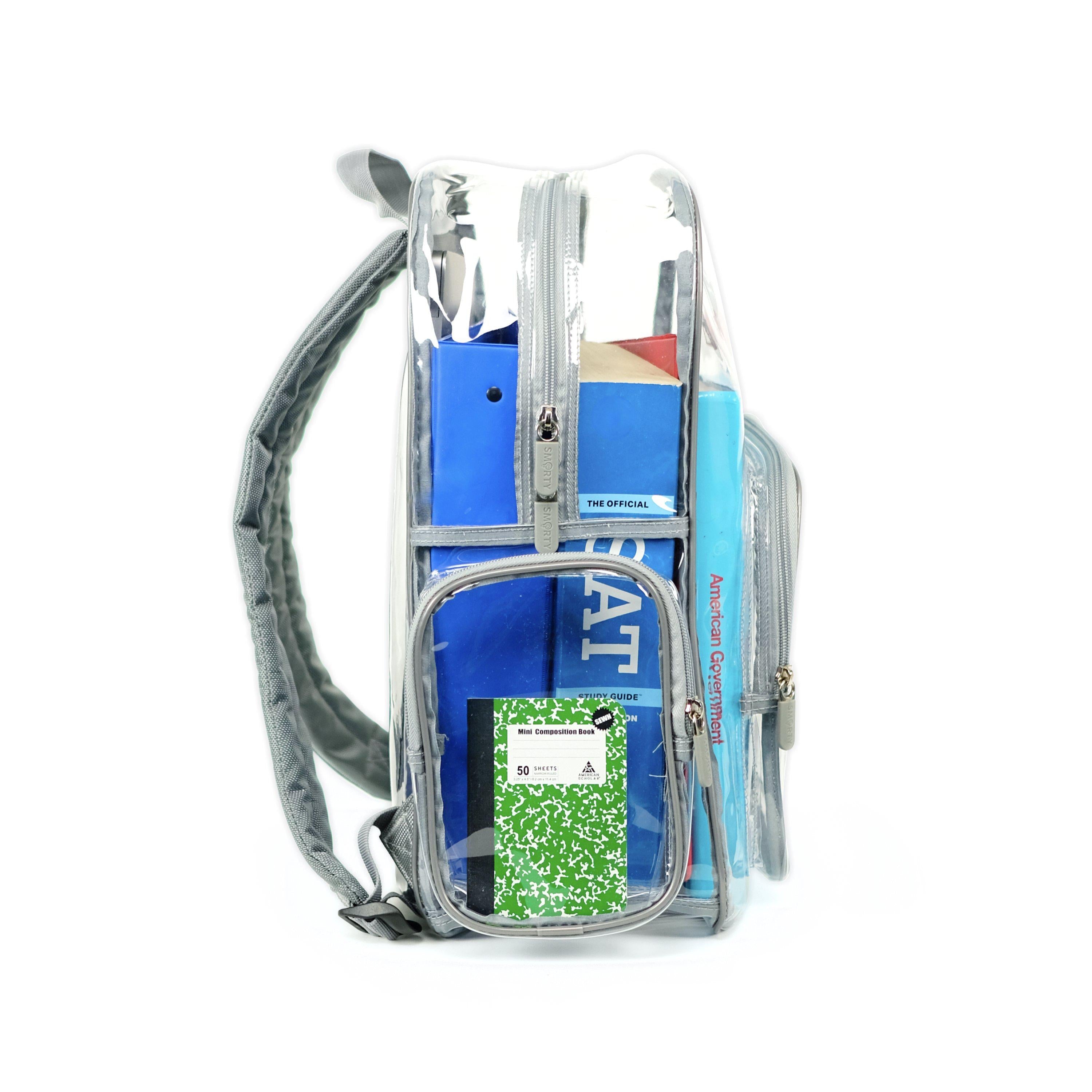 Heavy Duty Clear Backpack - Silver Gray (Medium) | SMARTY Clear Co.