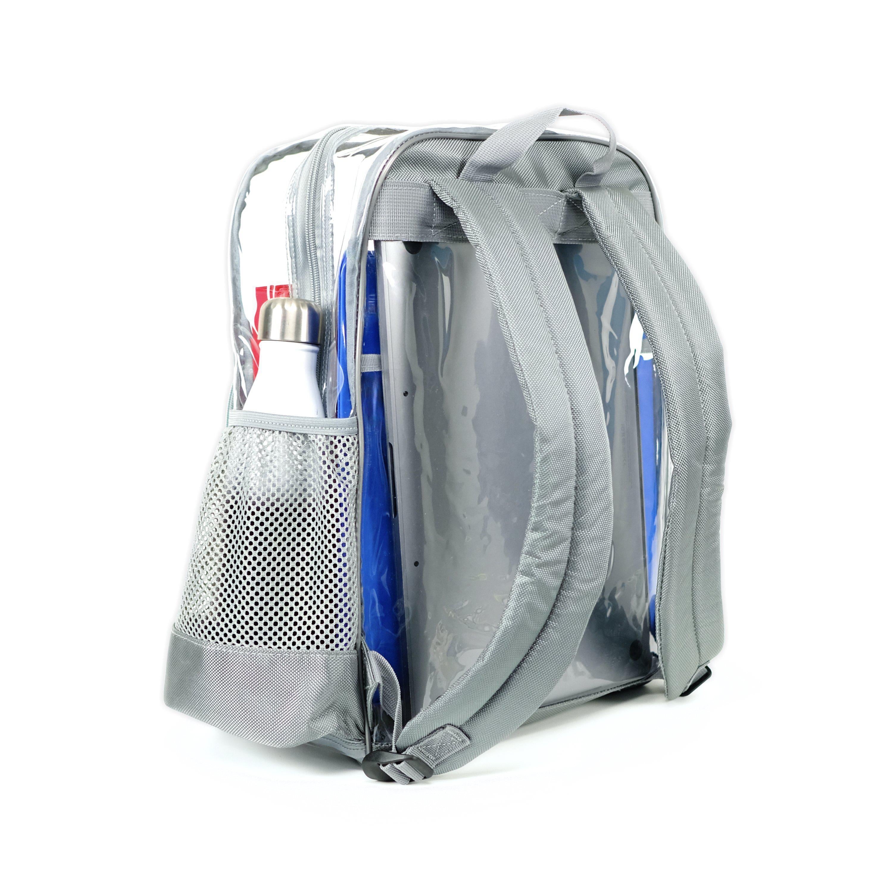 Heavy Duty Clear Backpack - Silver Gray (Medium) | SMARTY Clear Co.