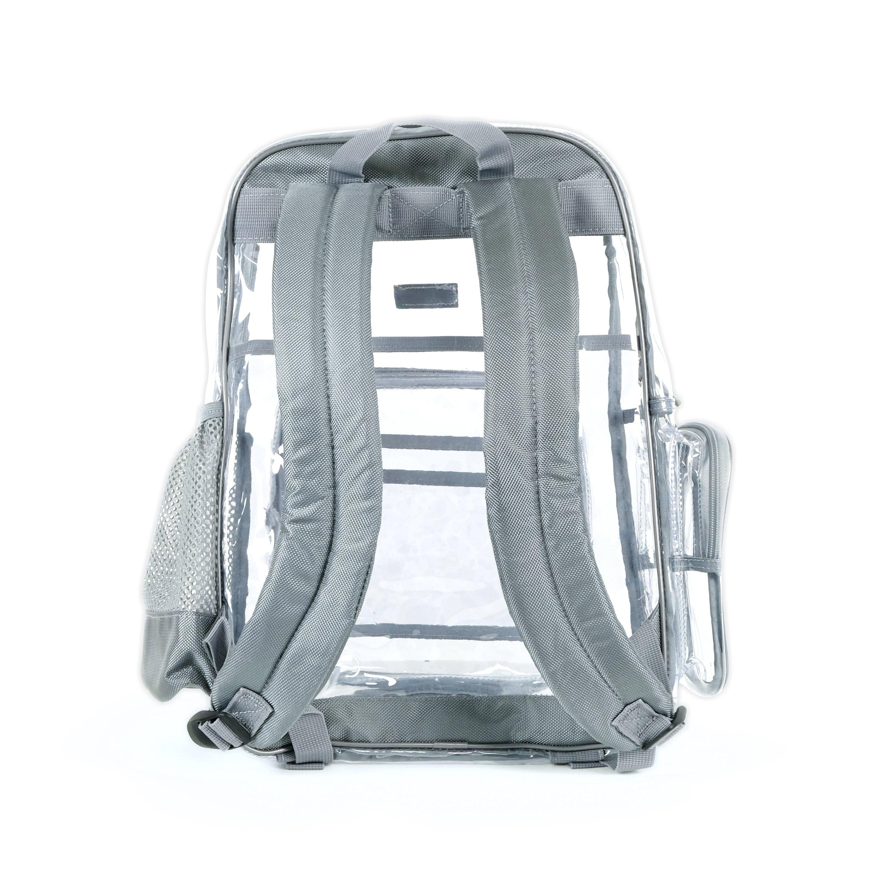 Heavy Duty Clear Backpack - Silver Gray (Medium) | SMARTY Clear Co.