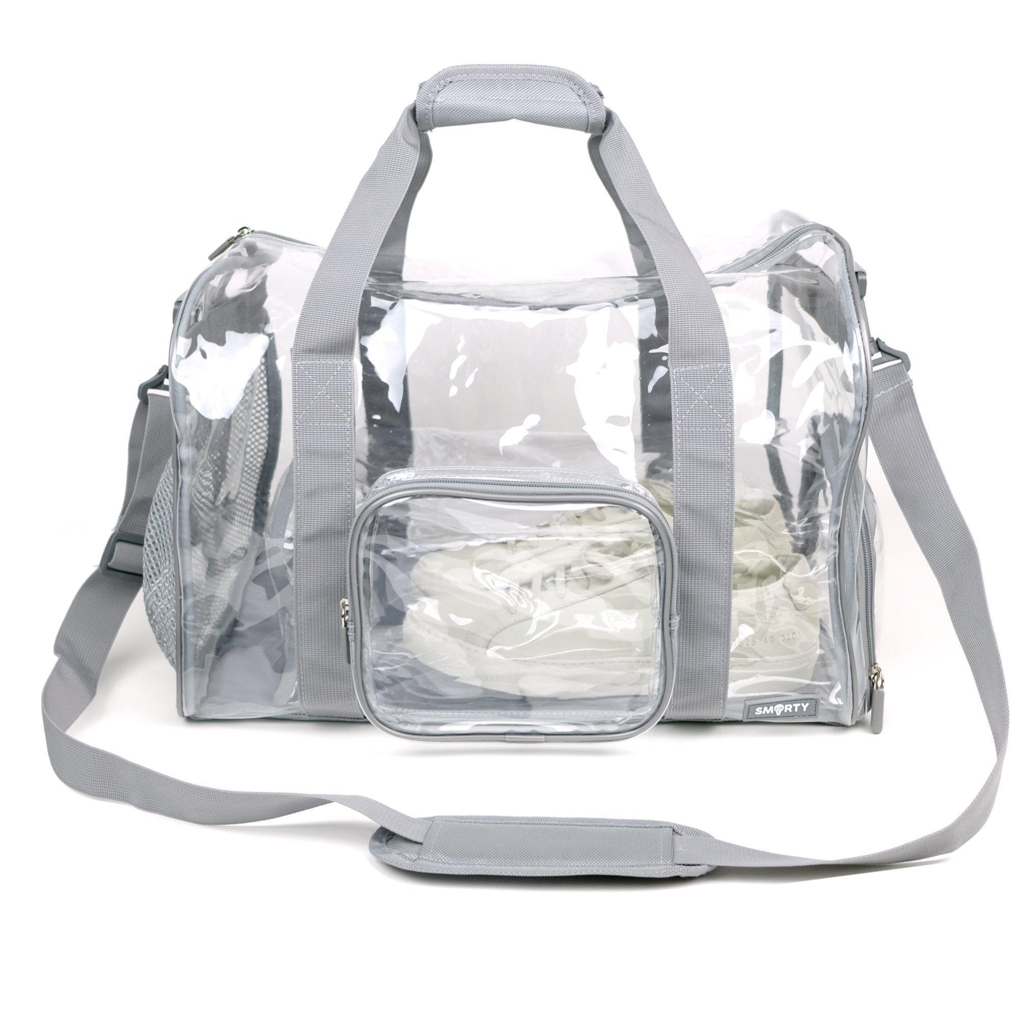 Heavy Duty Clear Duffel Gym Bag - Silver Gray | SMARTY Clear Co.