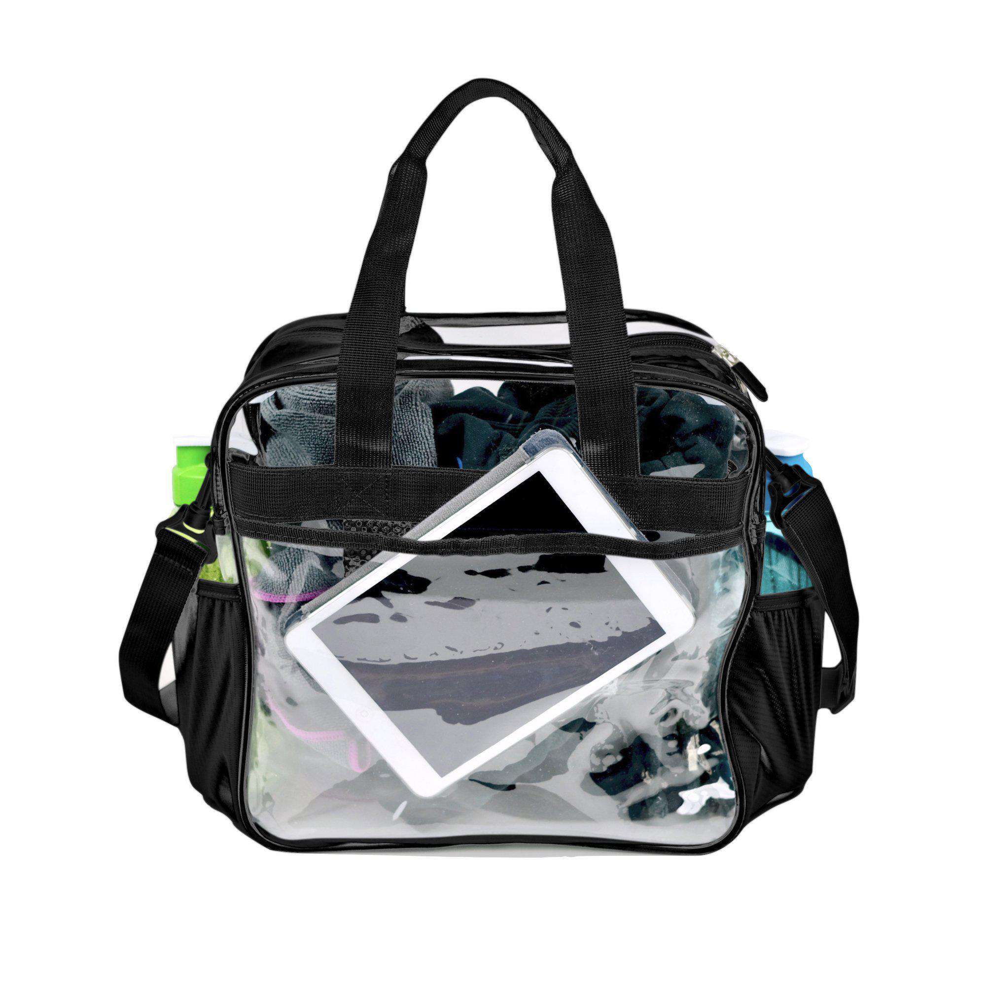 Large Heavy Duty Clear Game Day Stadium Bag - Bold Black