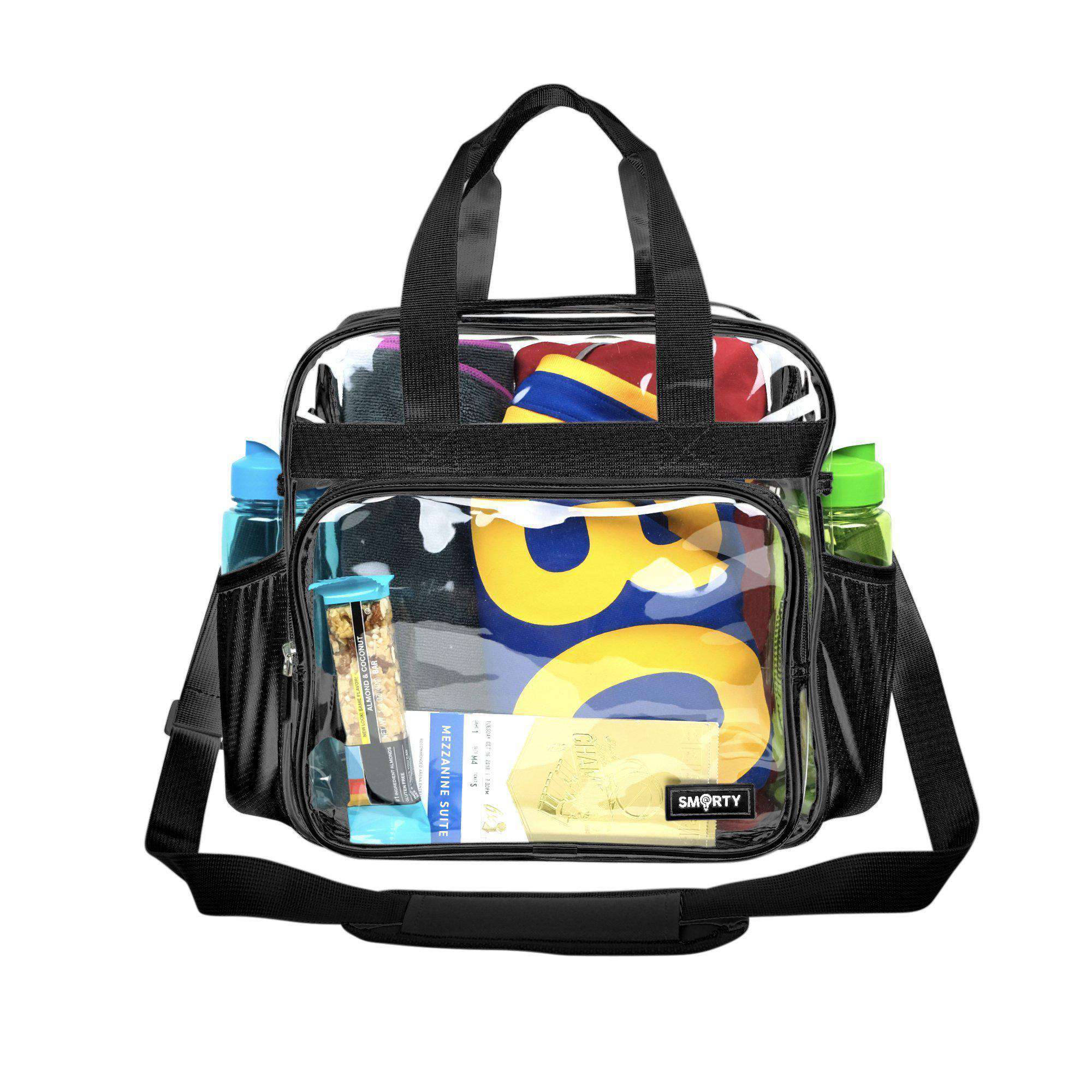 Large Heavy Duty Clear Game Day Stadium Bag - Bold Black