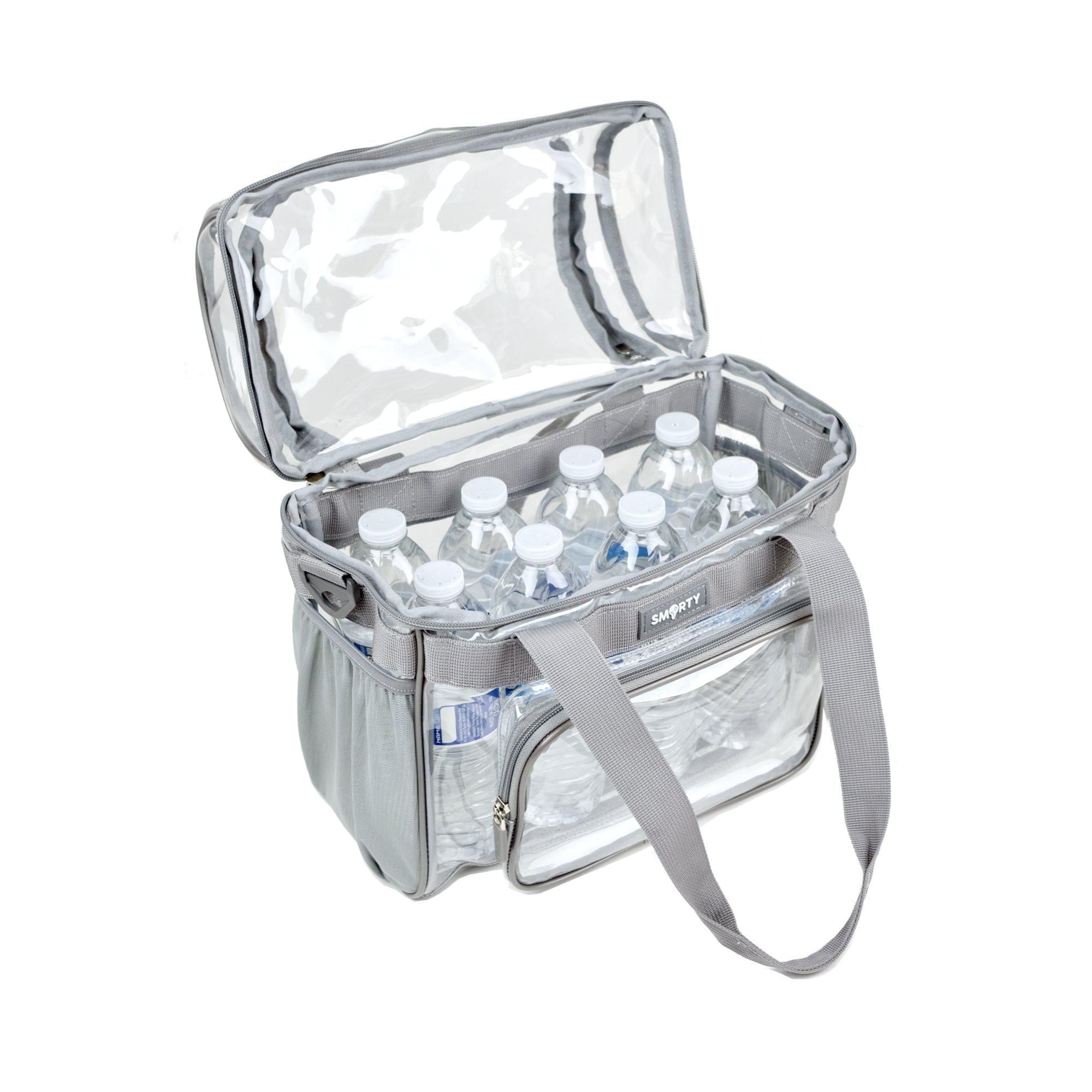 Large Heavy Duty Clear Lunch Tote Stadium Bag - Silver Gray