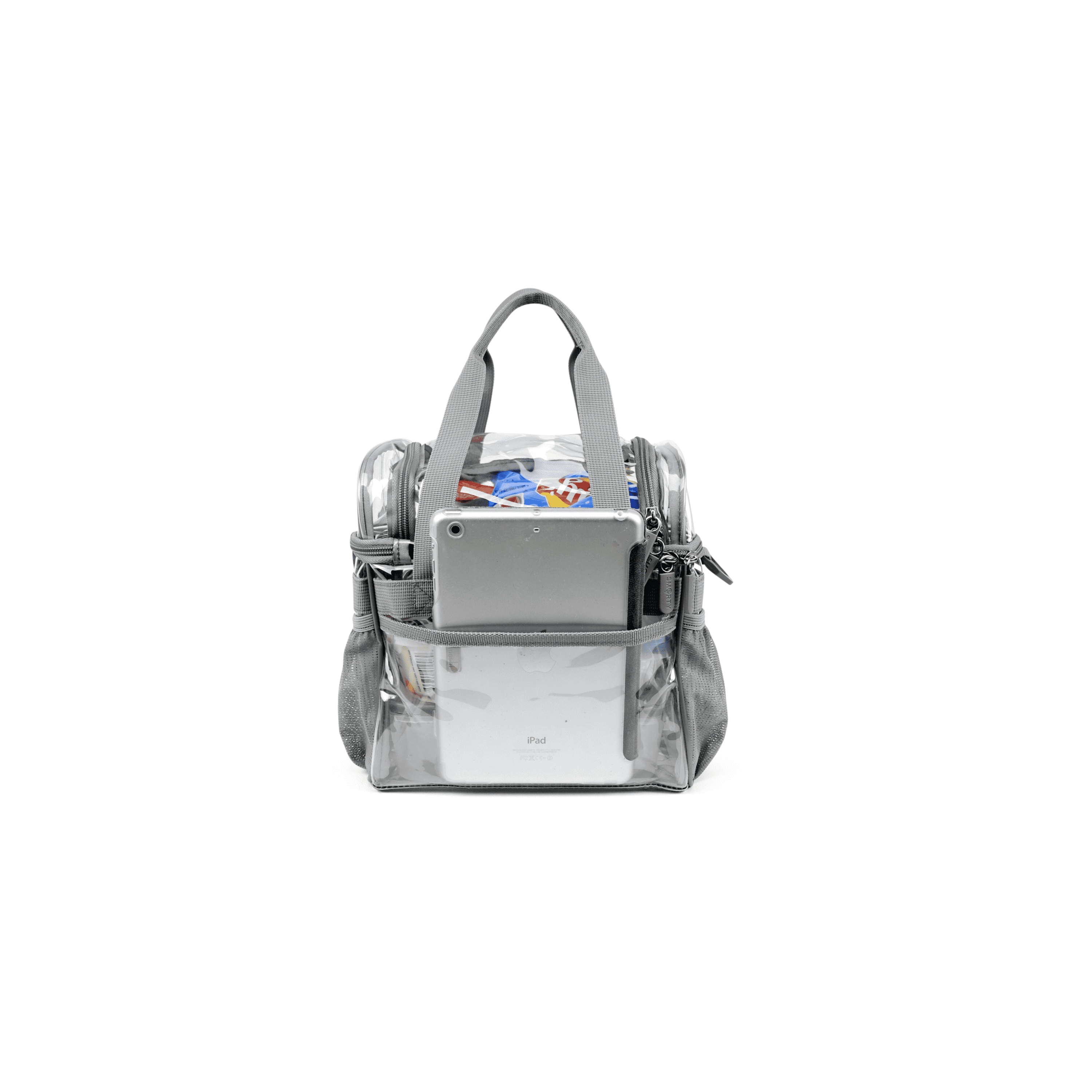 Small Heavy Duty Clear Lunch Tote Stadium Bag - Silver Gray