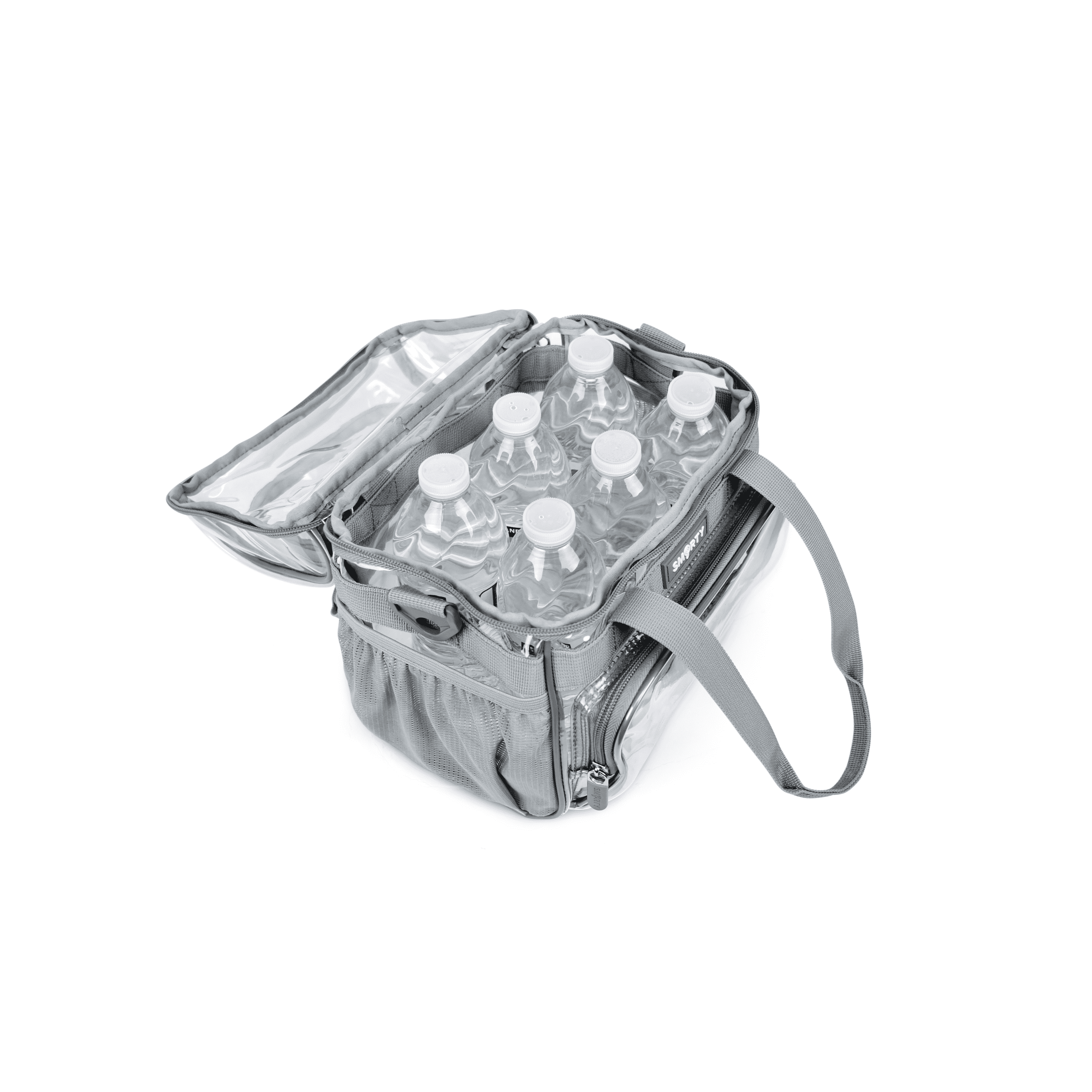 Small Heavy Duty Clear Lunch Tote Stadium Bag - Silver Gray