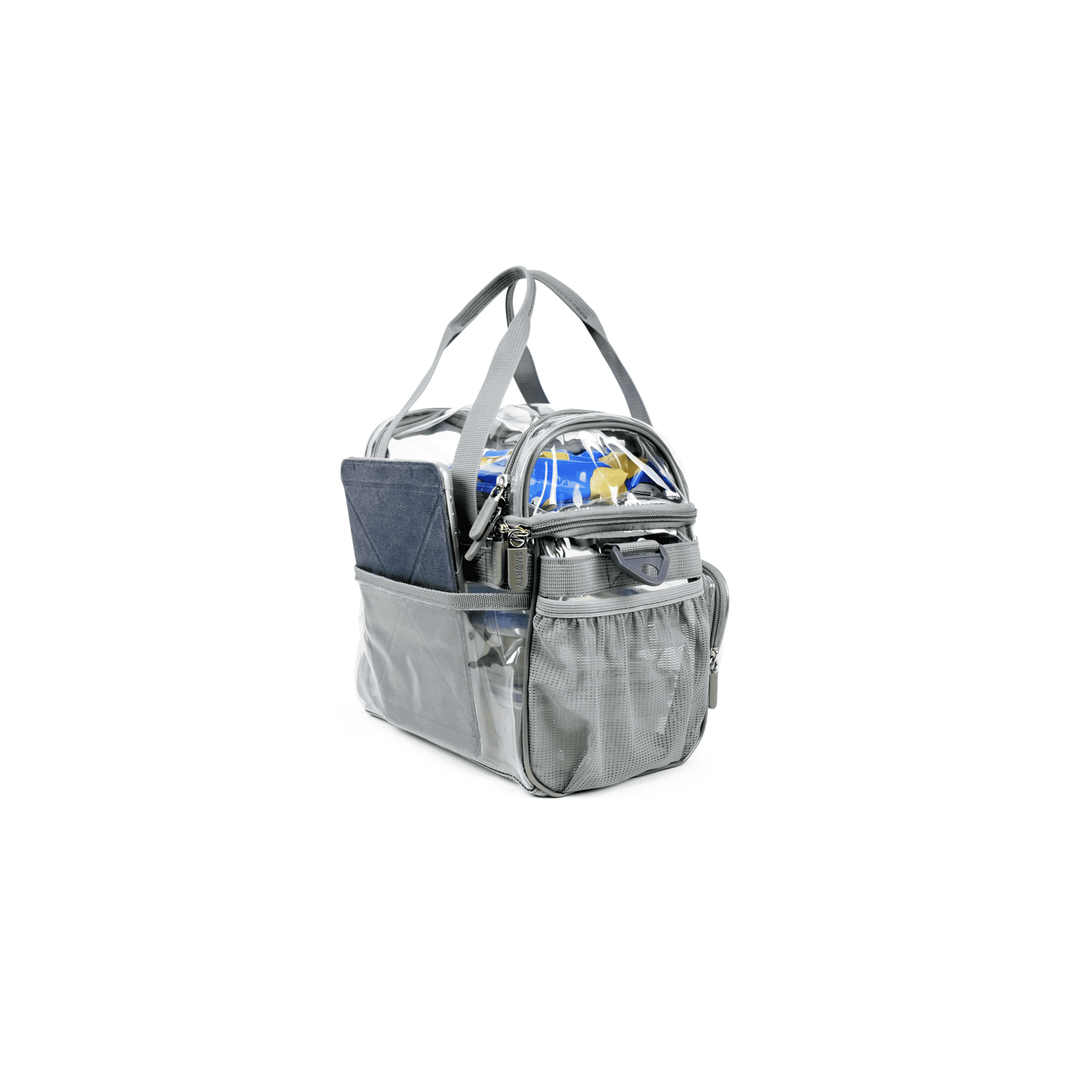 Small Heavy Duty Clear Lunch Tote Stadium Bag - Silver Gray